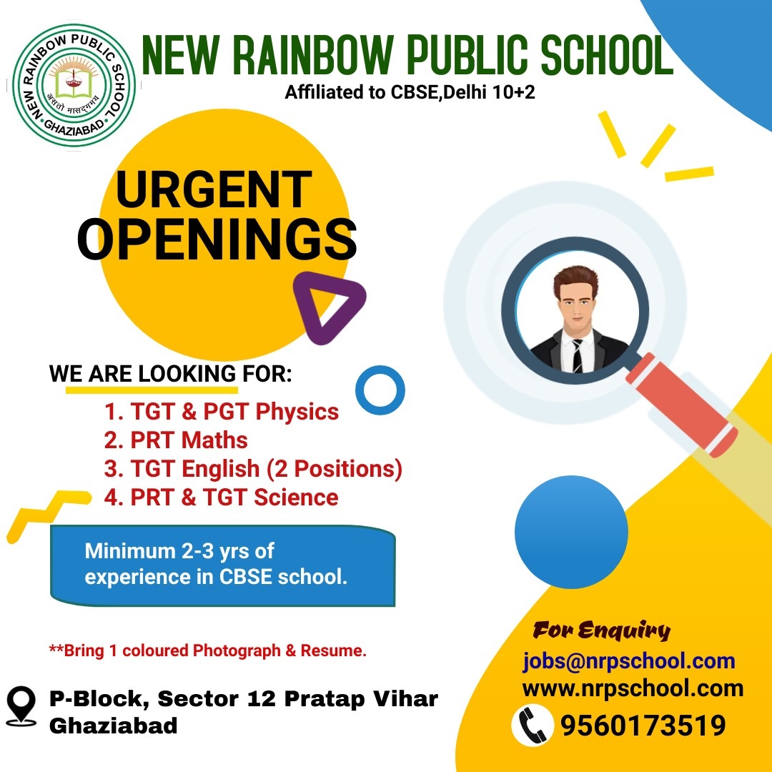 NRPS | Career - New Rainbow Public School is Best school in Ghaziabad ...